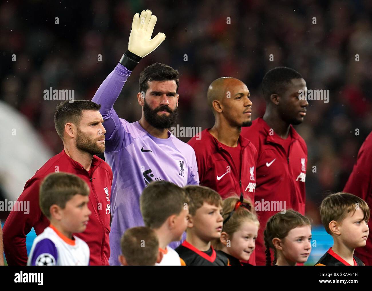 Liverpool captain James Milner (left) during the UEFA Champions League ...