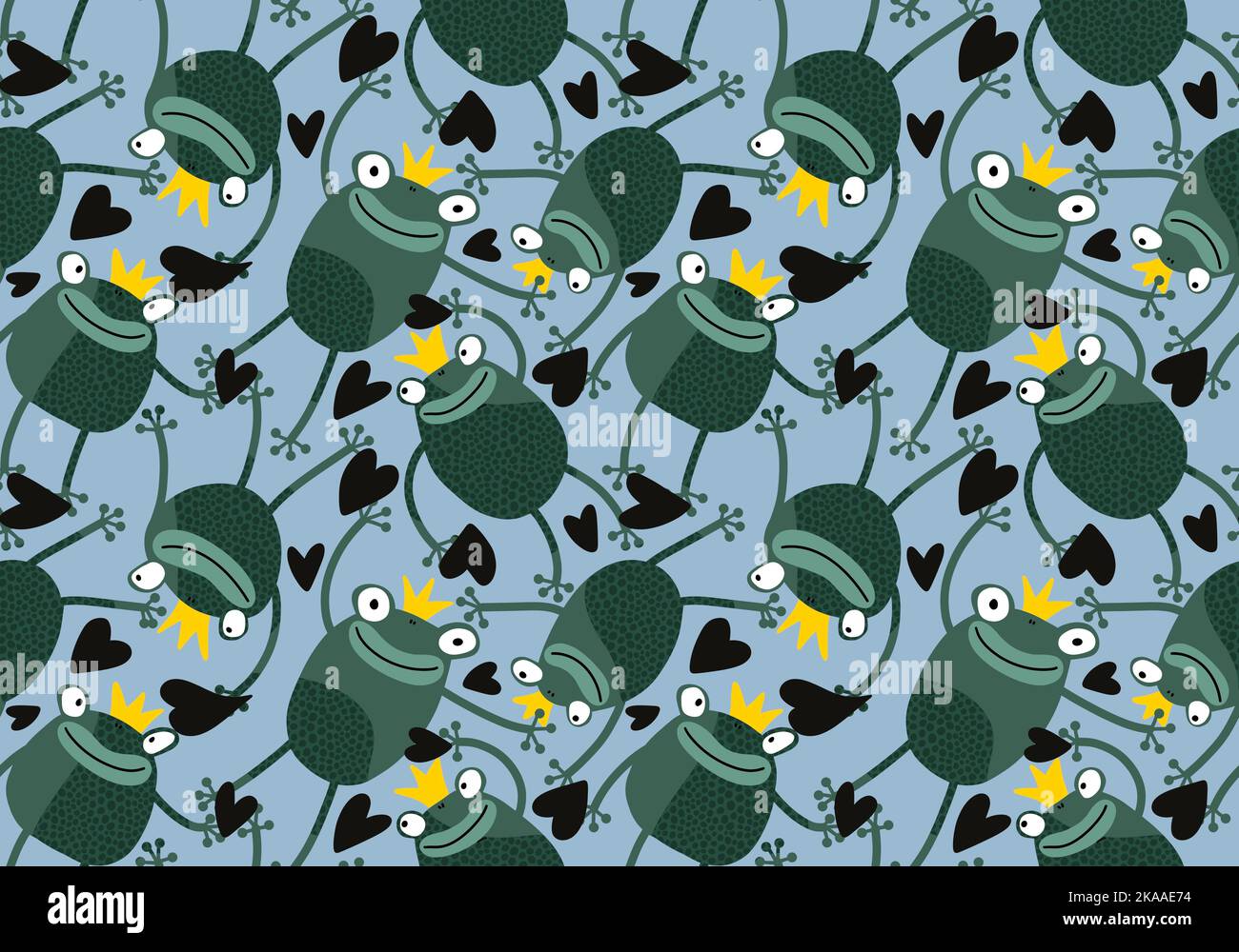Cartoon festive animals seamless Christmas frogs pattern for wrapping ...