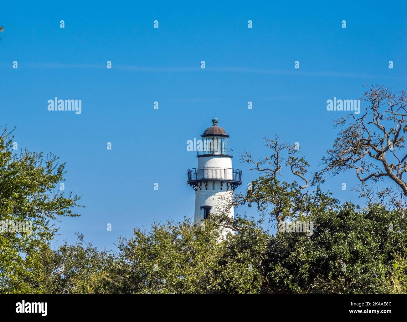 St. Simons Lighthouse on St Simons Island in Georgia USA Stock Photo ...