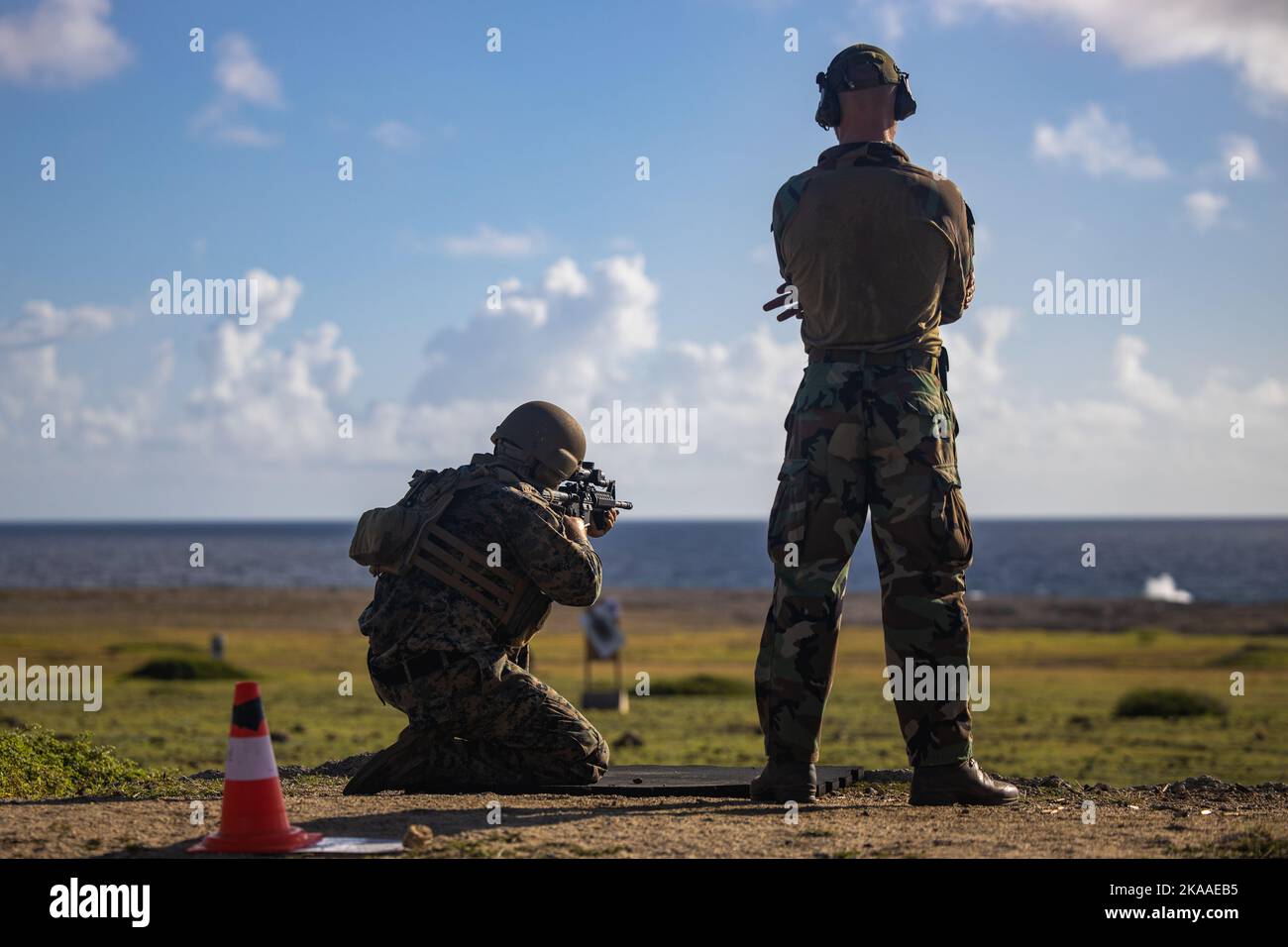 A Dutch Marine with Marine Squadron Carib, Netherlands Marine Corps ...