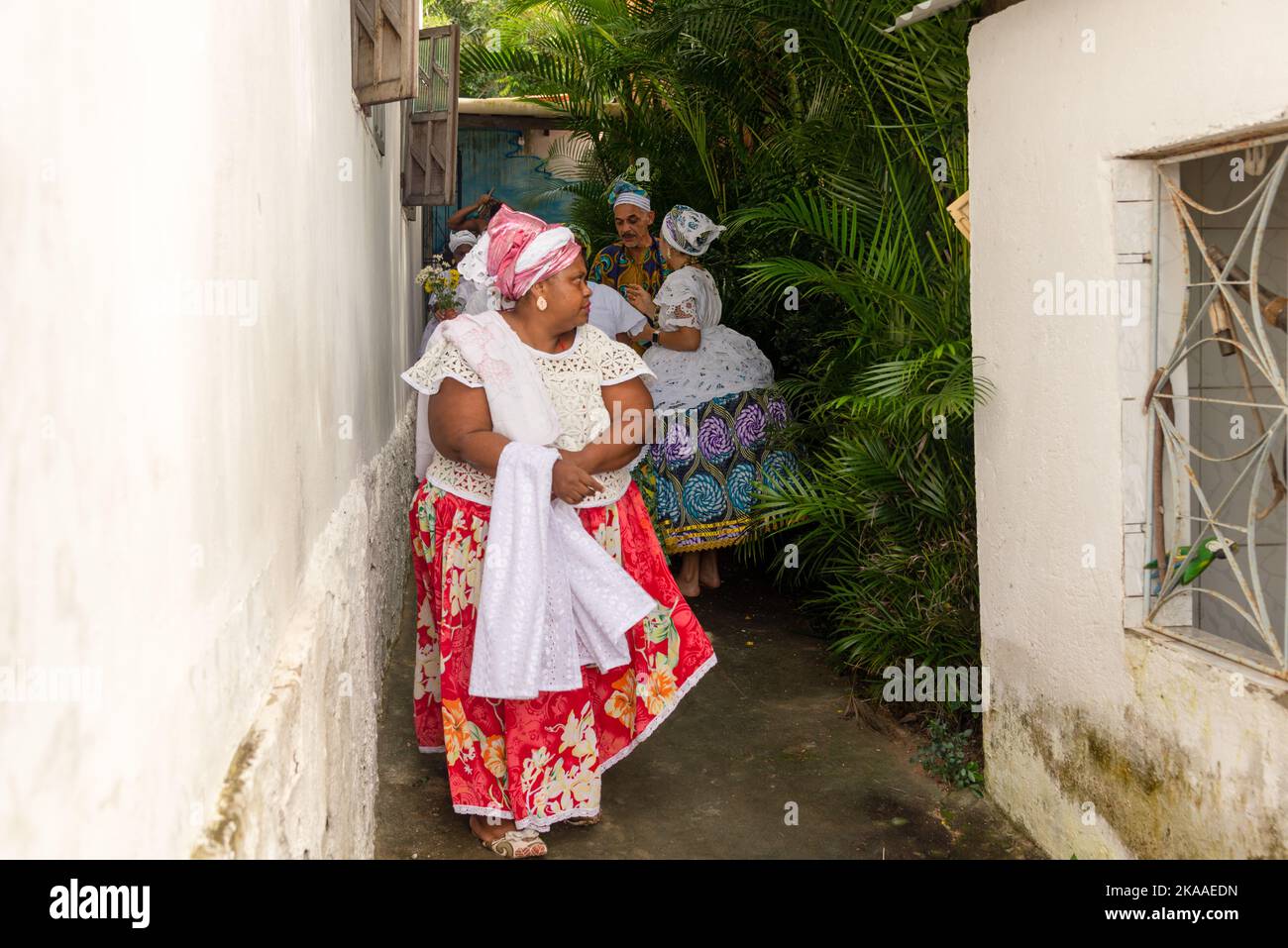 Saubara, Bahia, Brazil - June 12, 2022: Candomble members gathered in ...