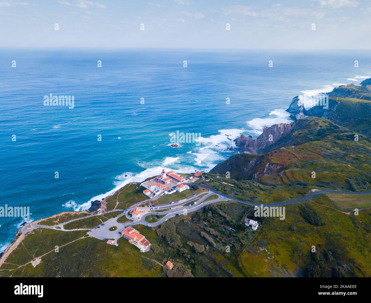 Cabo da Roca Lighthouse. Portuguese Farol de Cabo da Roca is most ...