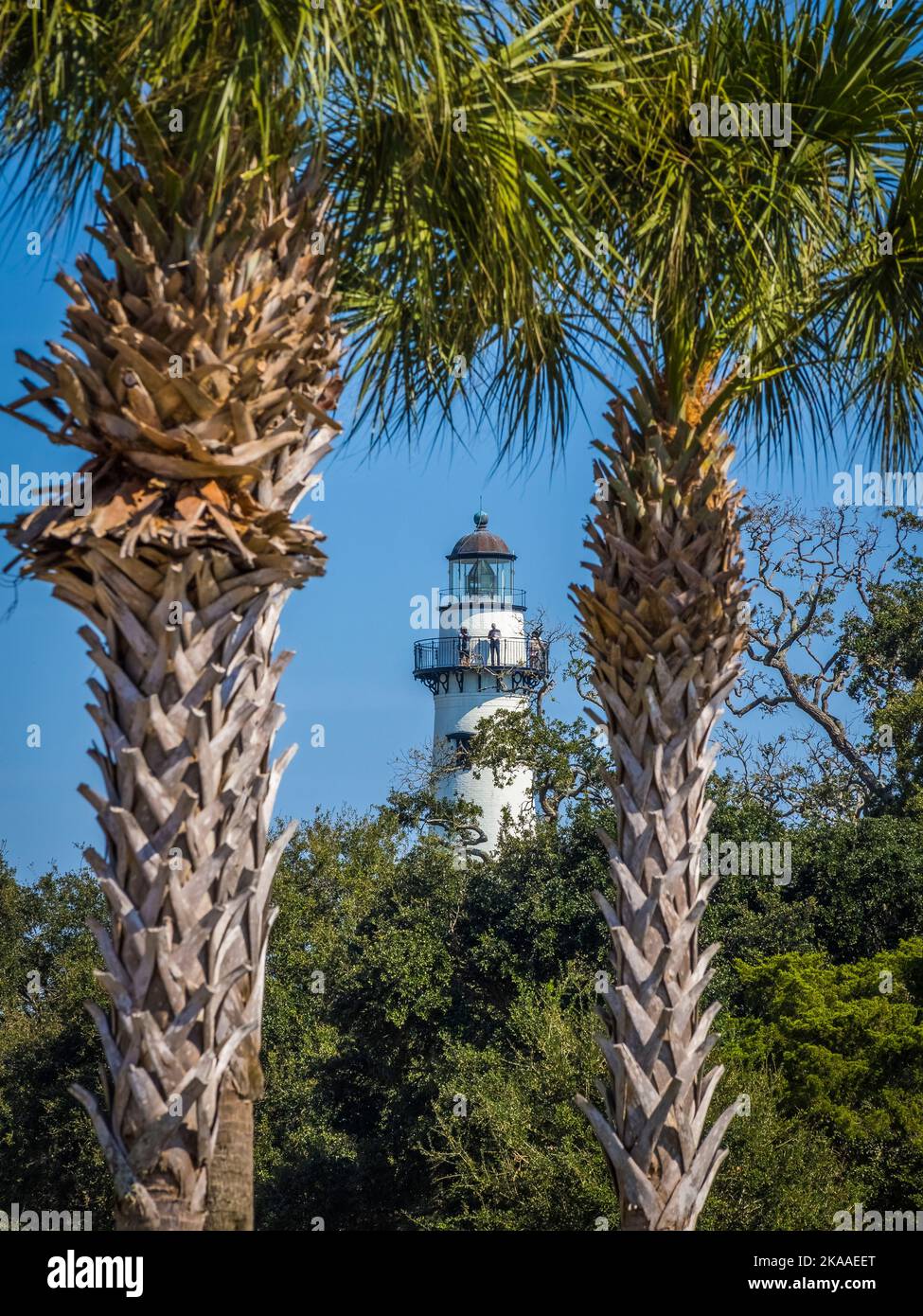 St. Simons Lighthouse on St Simons Island in Georgia USA Stock Photo ...