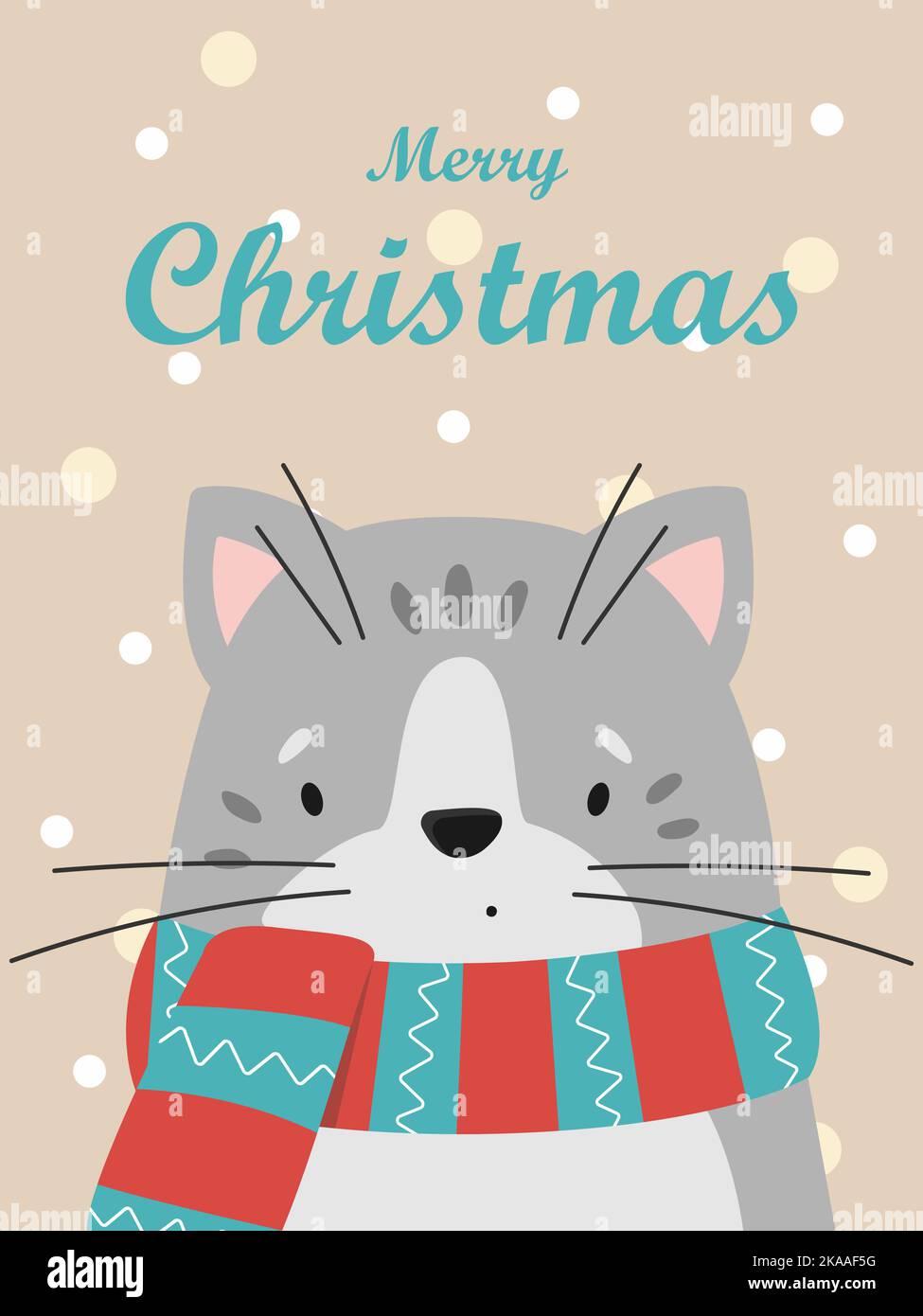 Doodle funny cat christmas Stock Vector Images - Alamy