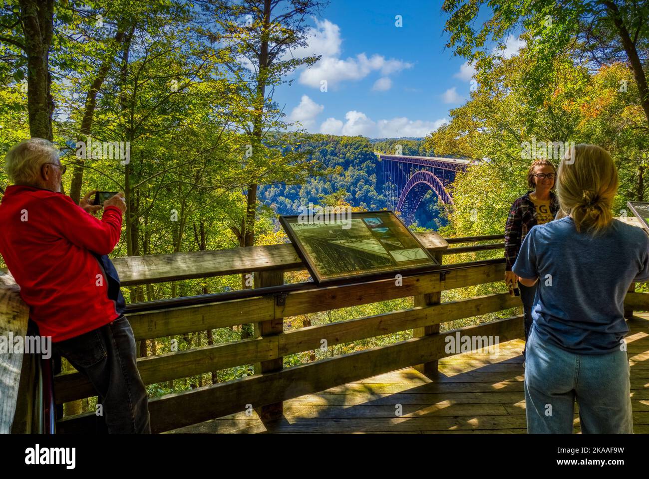 New River Gorge Bridge over the New River from the observation platform ...