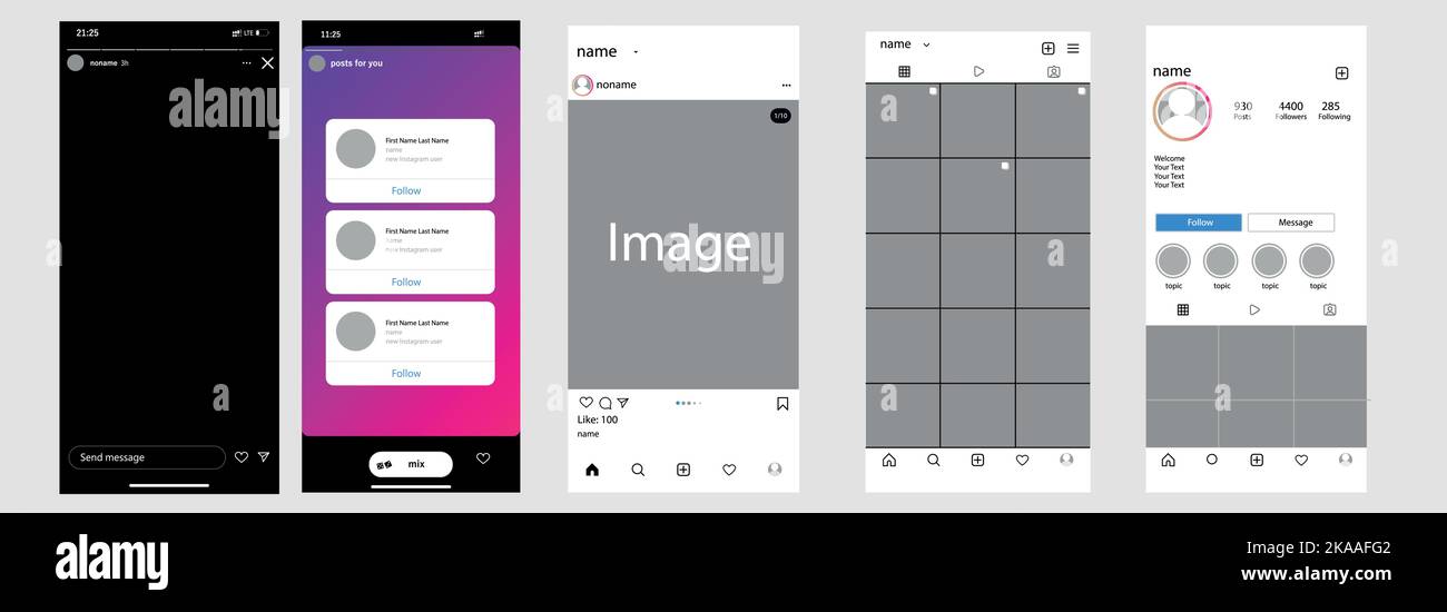 Instagram pictures screen Stock Vector Images - Alamy