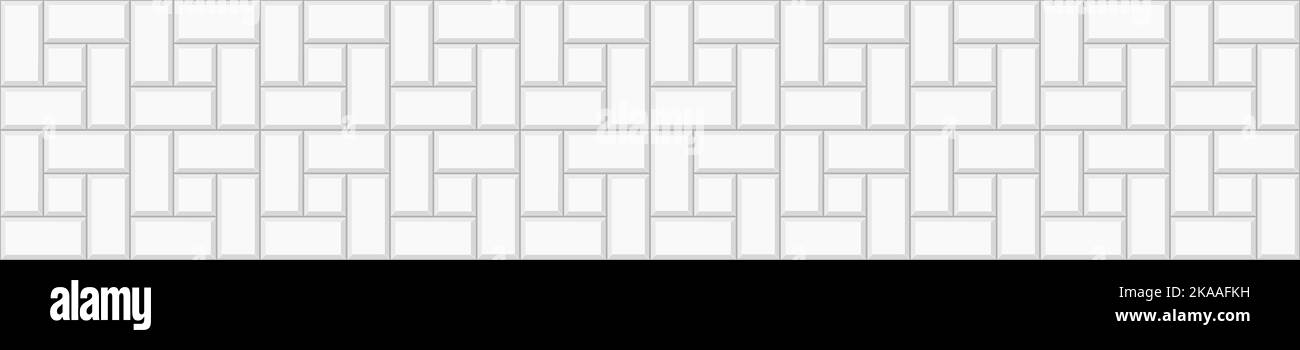 White pinwheel tile seamless pattern. Kitchen backsplash or bathroom ...