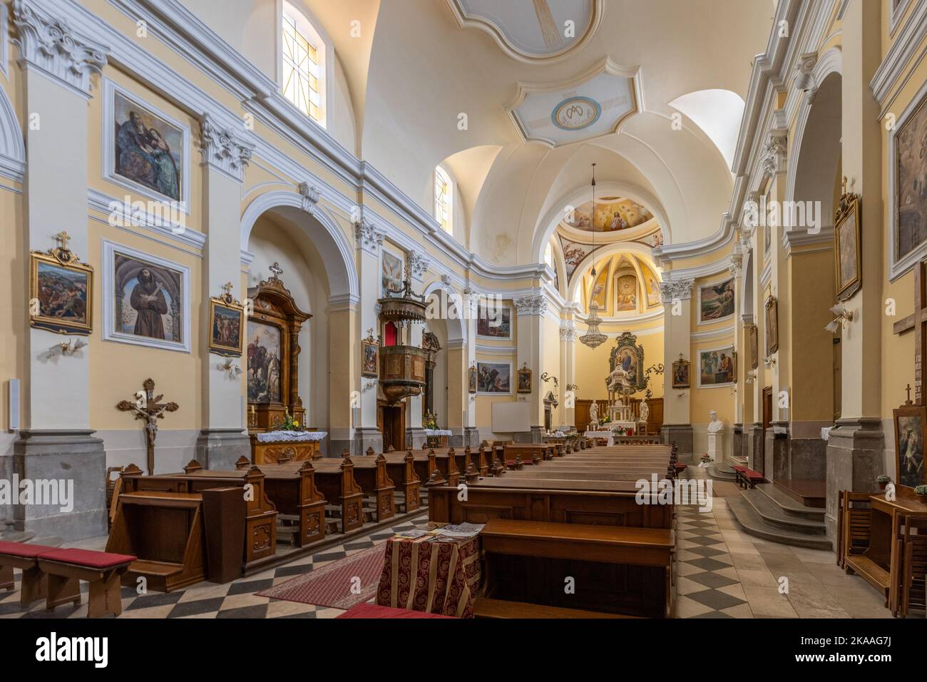Church of the Blessed Virgin Mary, interior, Buzet, Croatia Stock Photo ...