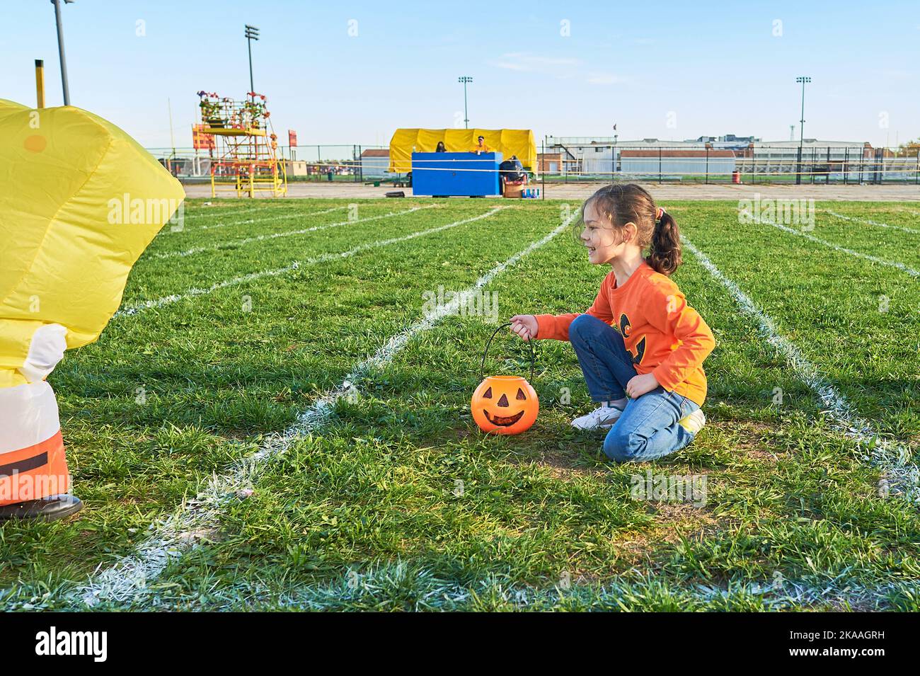 Easter egg race on Halloween with sponge bob in the lead Stock Photo ...