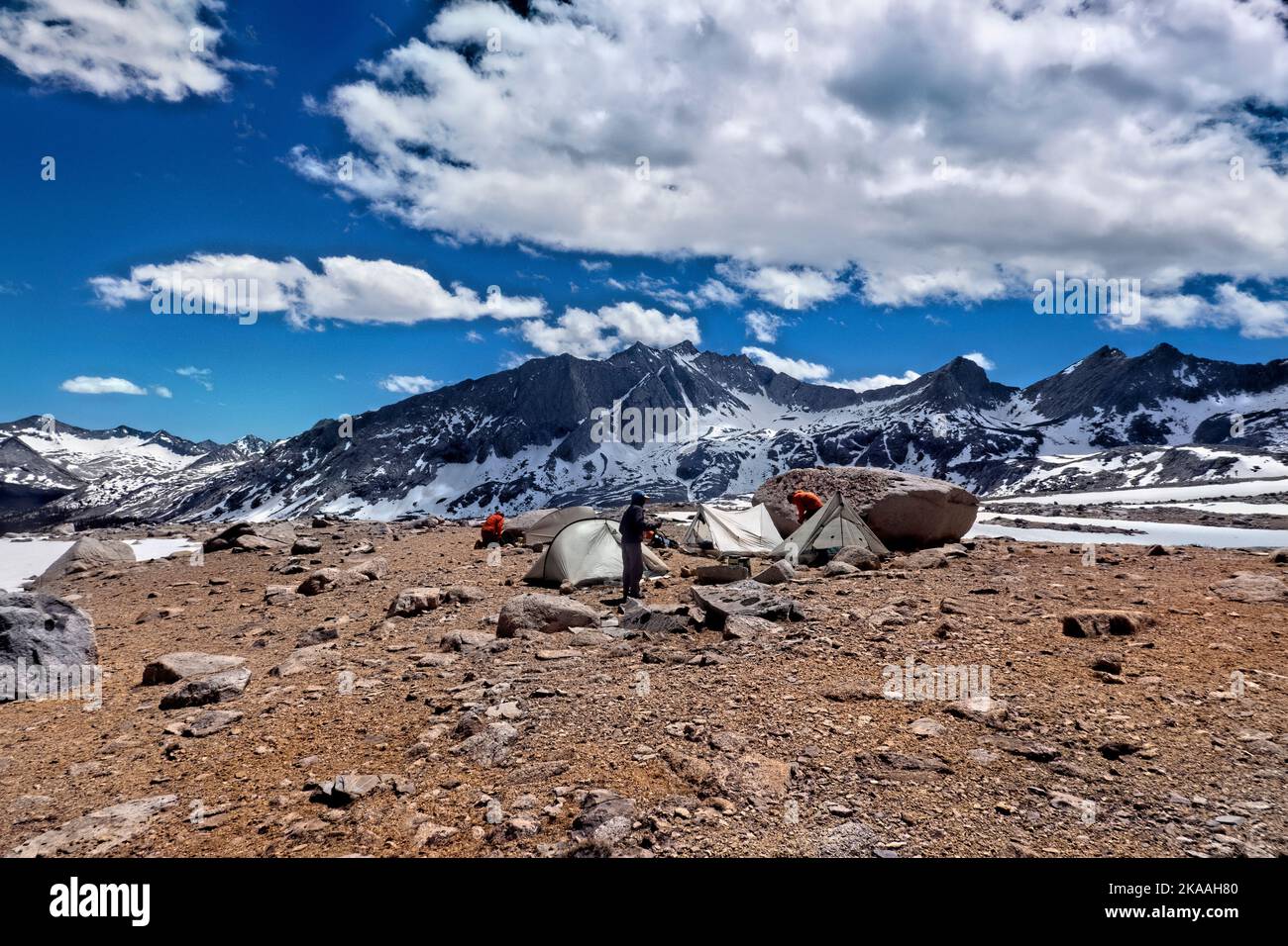 High camp below Mather Pass, Kings Canyon National Park, Pacific Crest ...