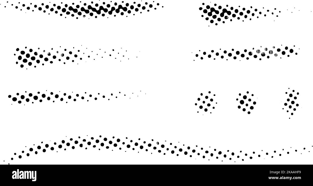 Grunge halftone strokes and stops set. Black comic pop art stripes and ...