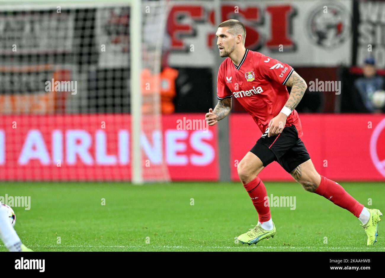 Leverkusen , Germany . 1 of November 2022, Robert Andrich (8) of ...