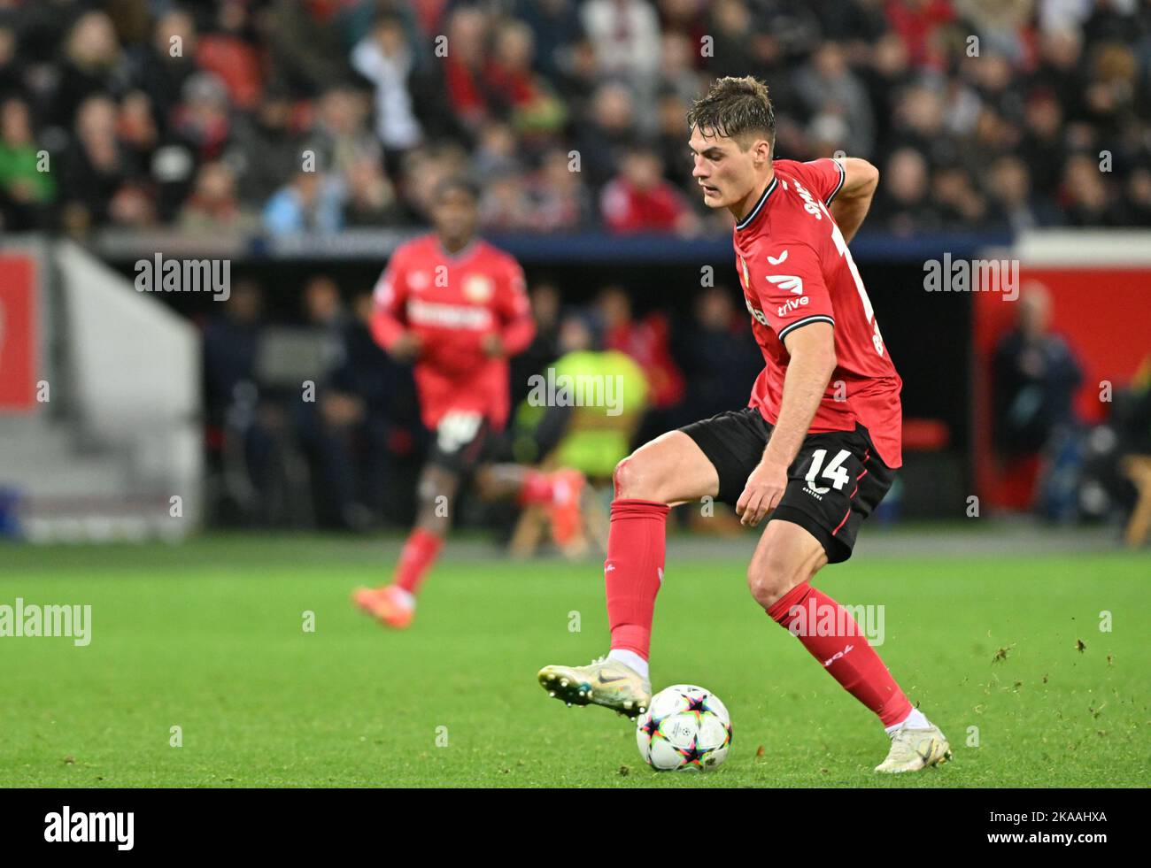 Leverkusen , Germany . 1 of November 2022, Patrik Schick (14) of ...