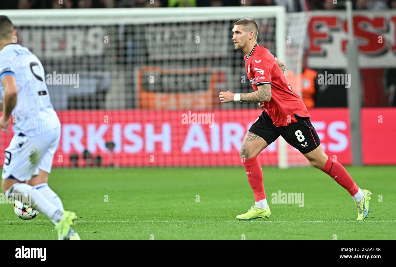 Leverkusen , Germany . 1 of November 2022, Robert Andrich (8) of ...