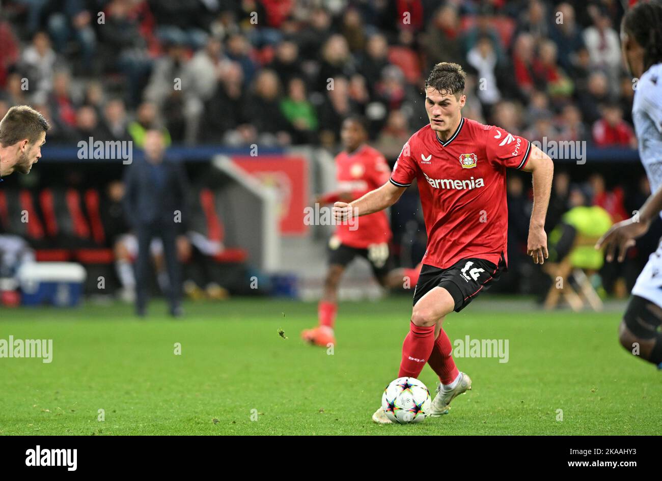 Leverkusen , Germany . 1 of November 2022, Patrik Schick (14) of ...