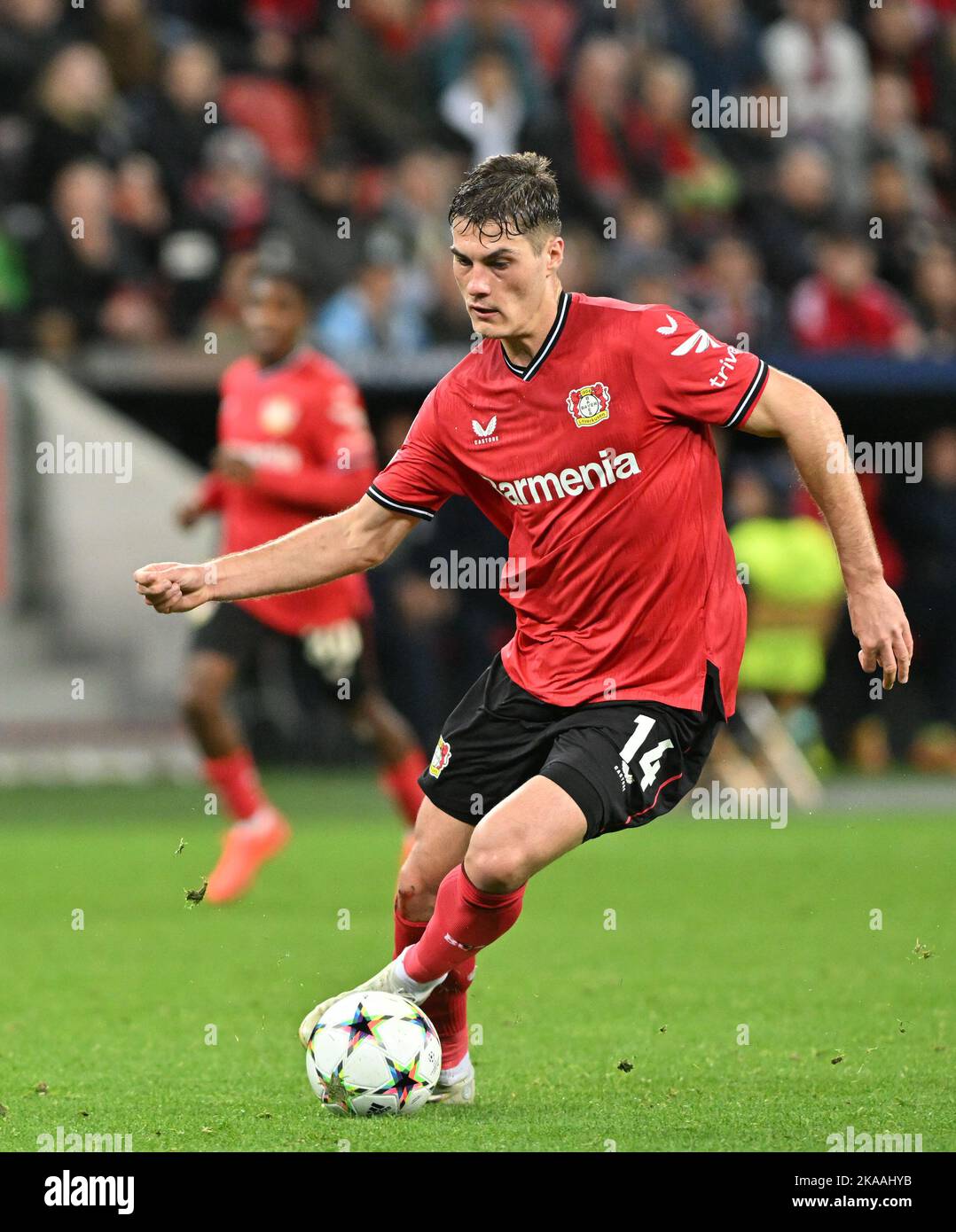 Leverkusen , Germany . 1 of November 2022, Patrik Schick (14) of ...