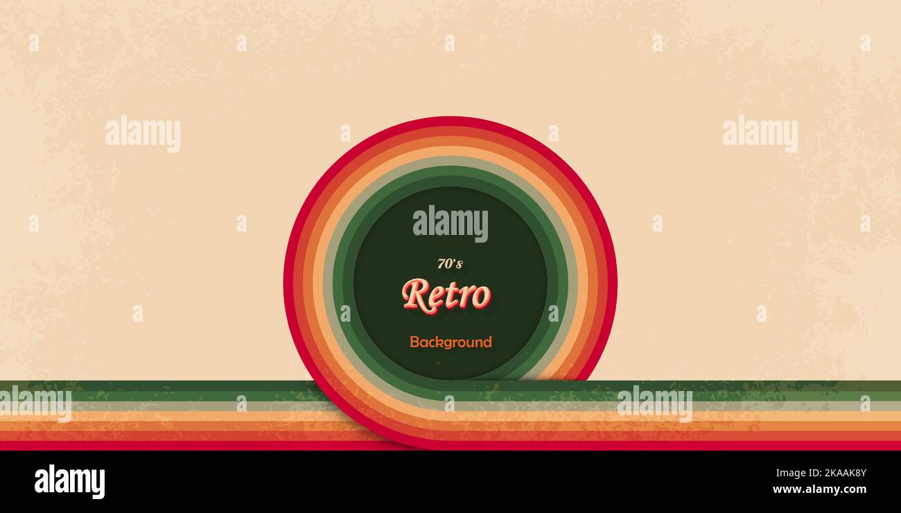 Abstract background retro style with colorful circle stripes lines and ...