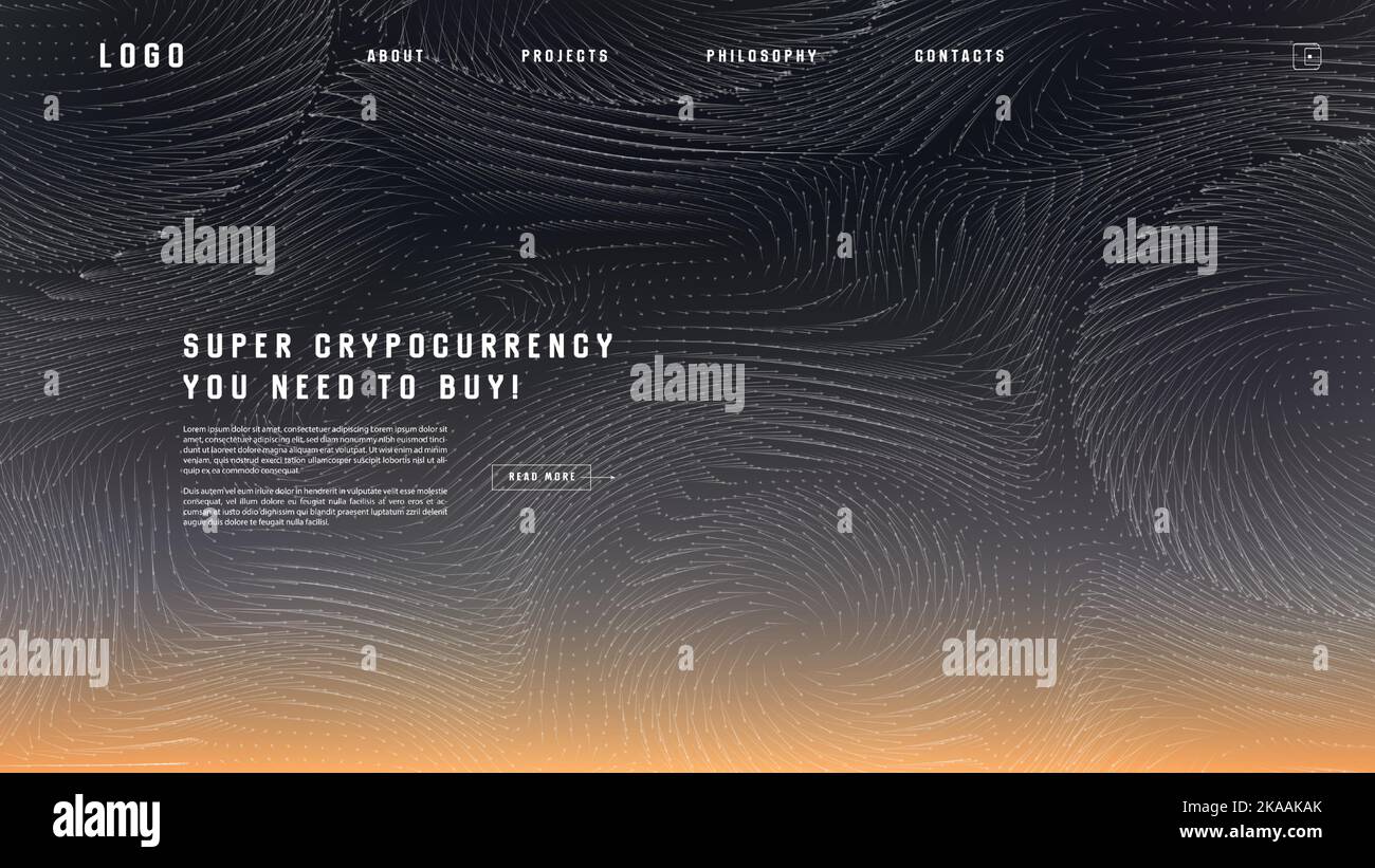 Landing page abstract design with vector field forces matris. Colorful ...