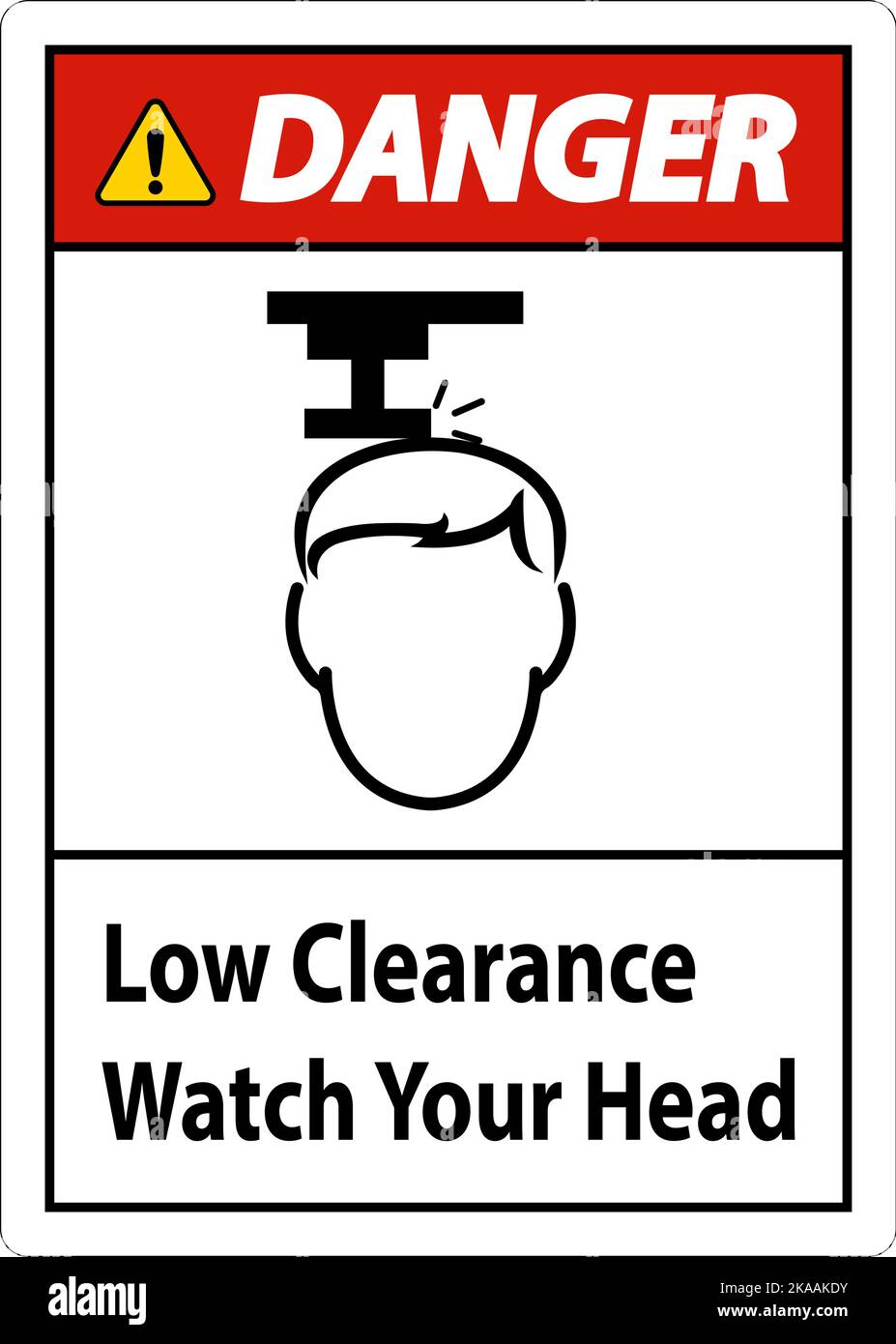 Danger Low Clearance Watch Your Head Sign Stock Vector Image & Art - Alamy