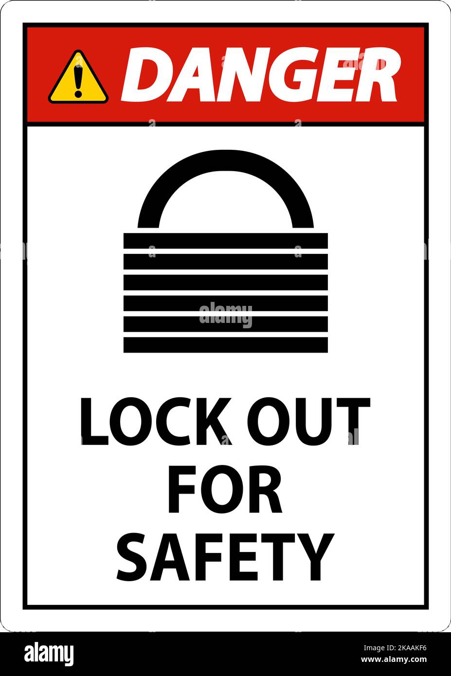 Danger Lock Out Label Sign On White Background Stock Vector Image & Art ...
