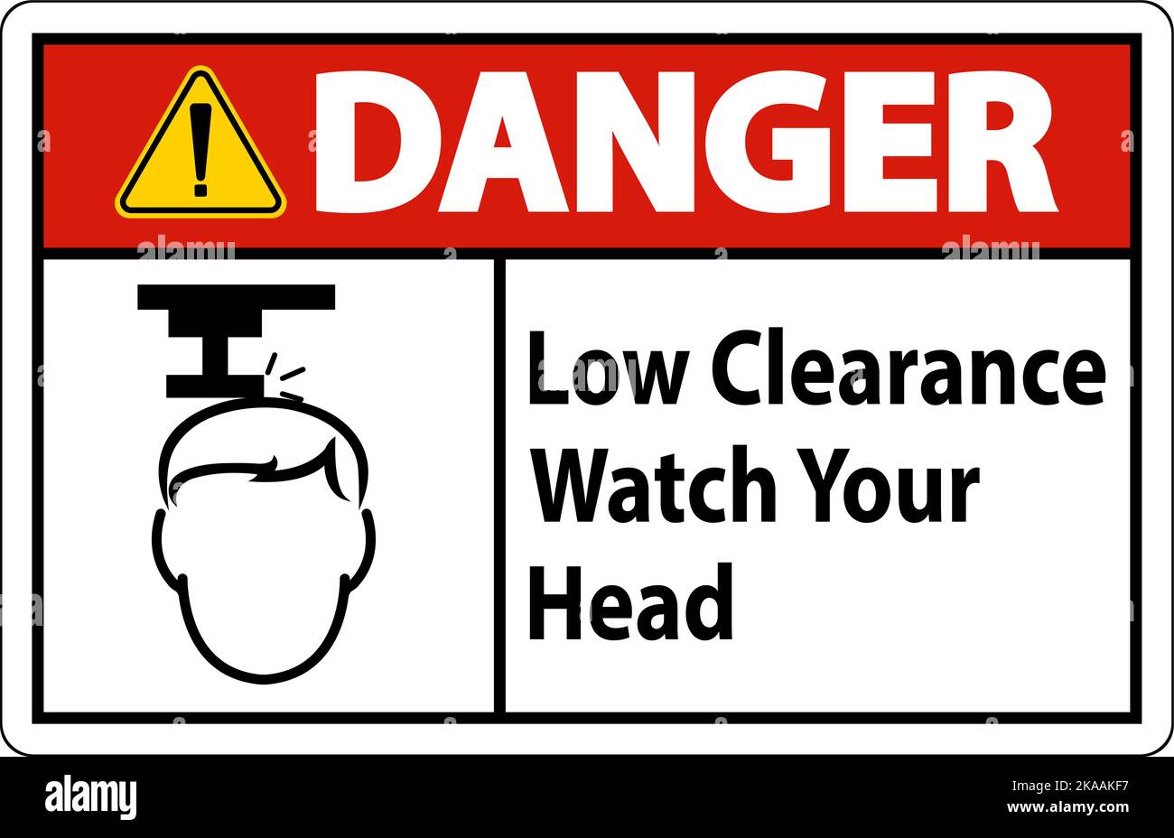 Danger Low Clearance Watch Your Head Sign Stock Vector Image & Art - Alamy