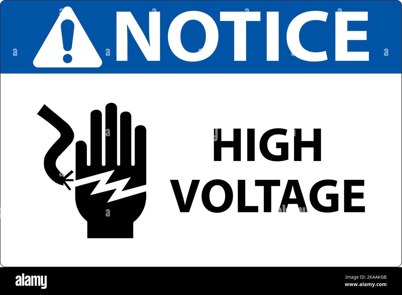 Notice High Voltage Label Sign Stock Vector Image & Art - Alamy