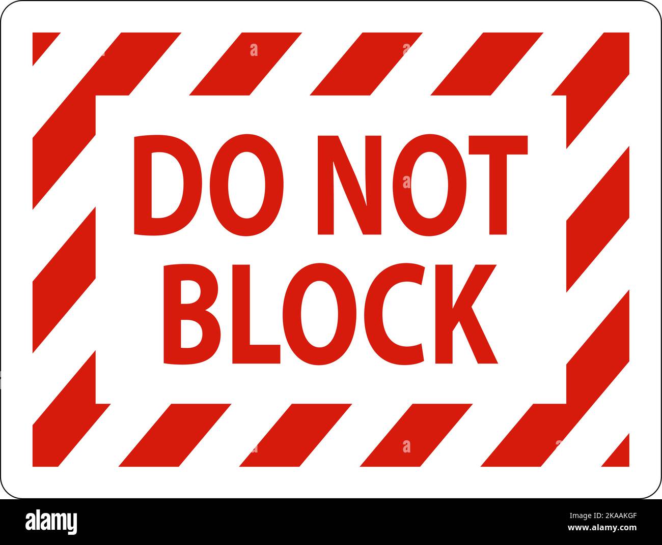 Do Not Block Floor Label Sign On White Background Stock Vector Image ...