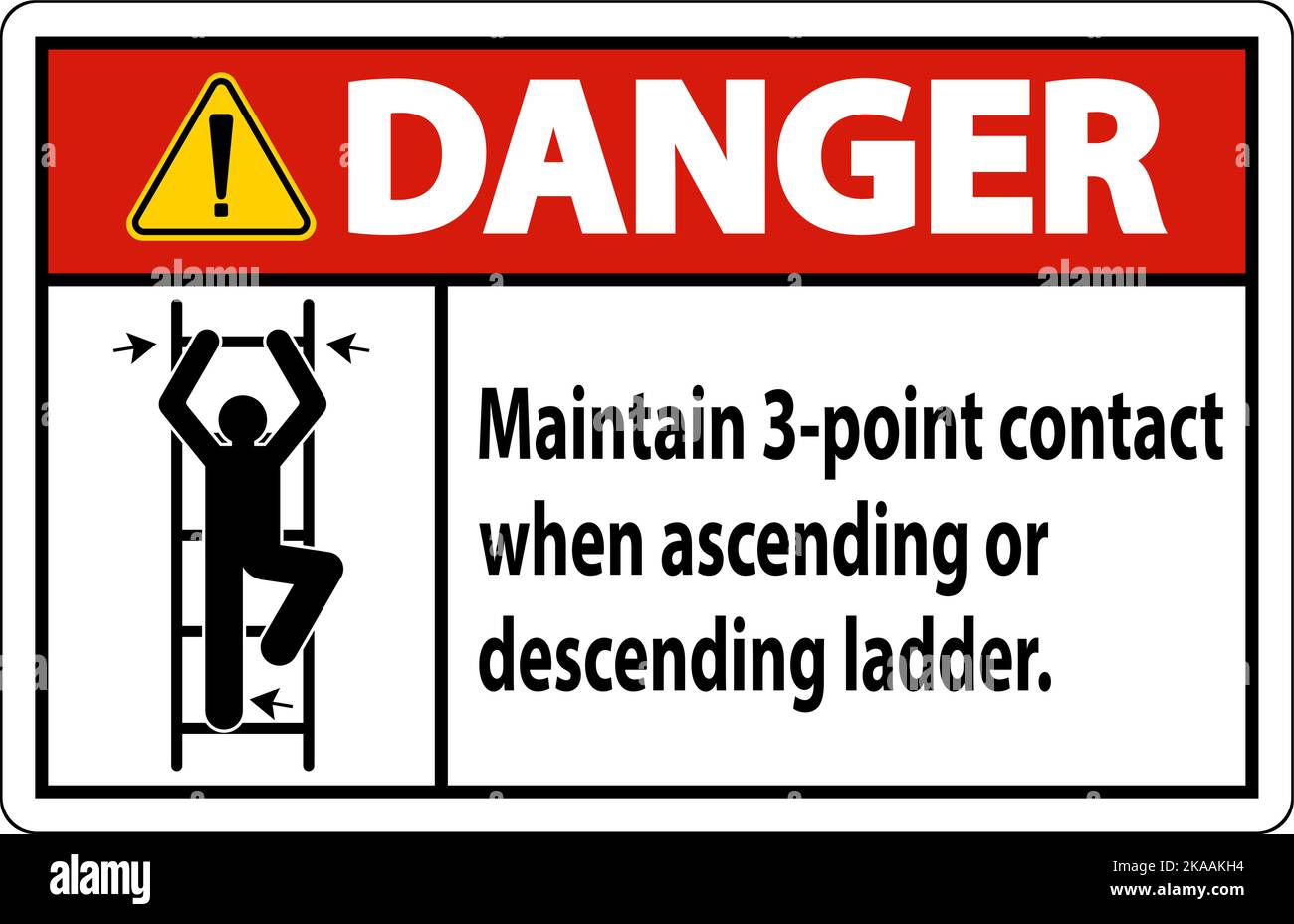 Danger Maintain 3 Point Contact When Ascending Or Descending Ladder ...