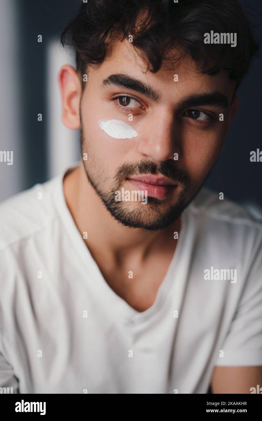 Male beauty routine cream hi-res stock photography and images - Alamy