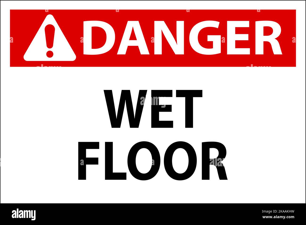 Danger Wet Floor Label Sign On White Background Stock Vector Image ...