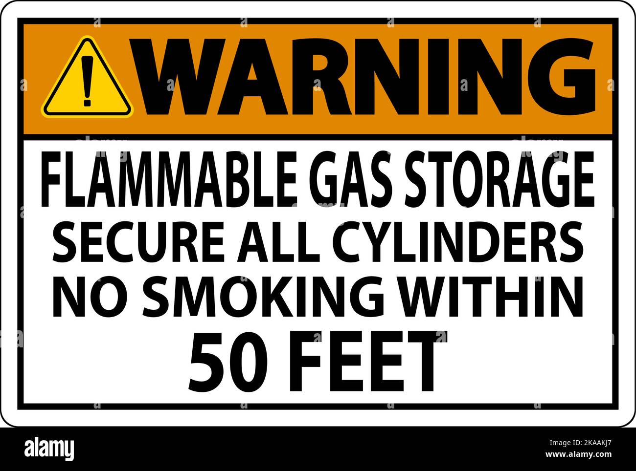 Warning Sign Flammable Gas Storage, Secure All Cylinders, No Smoking ...