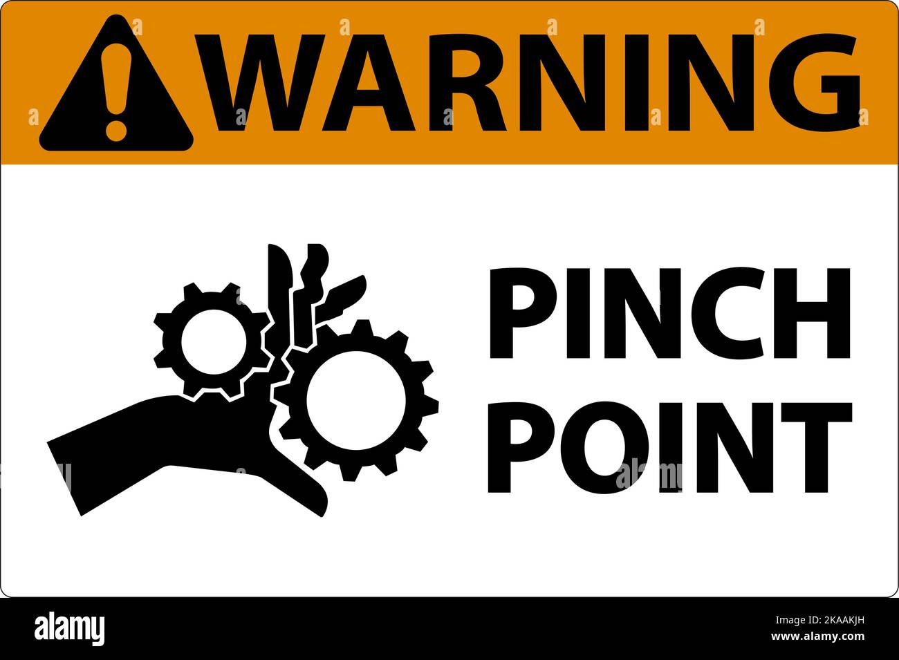 Warning Pinch Point Label Sign On White Background Stock Vector Image ...