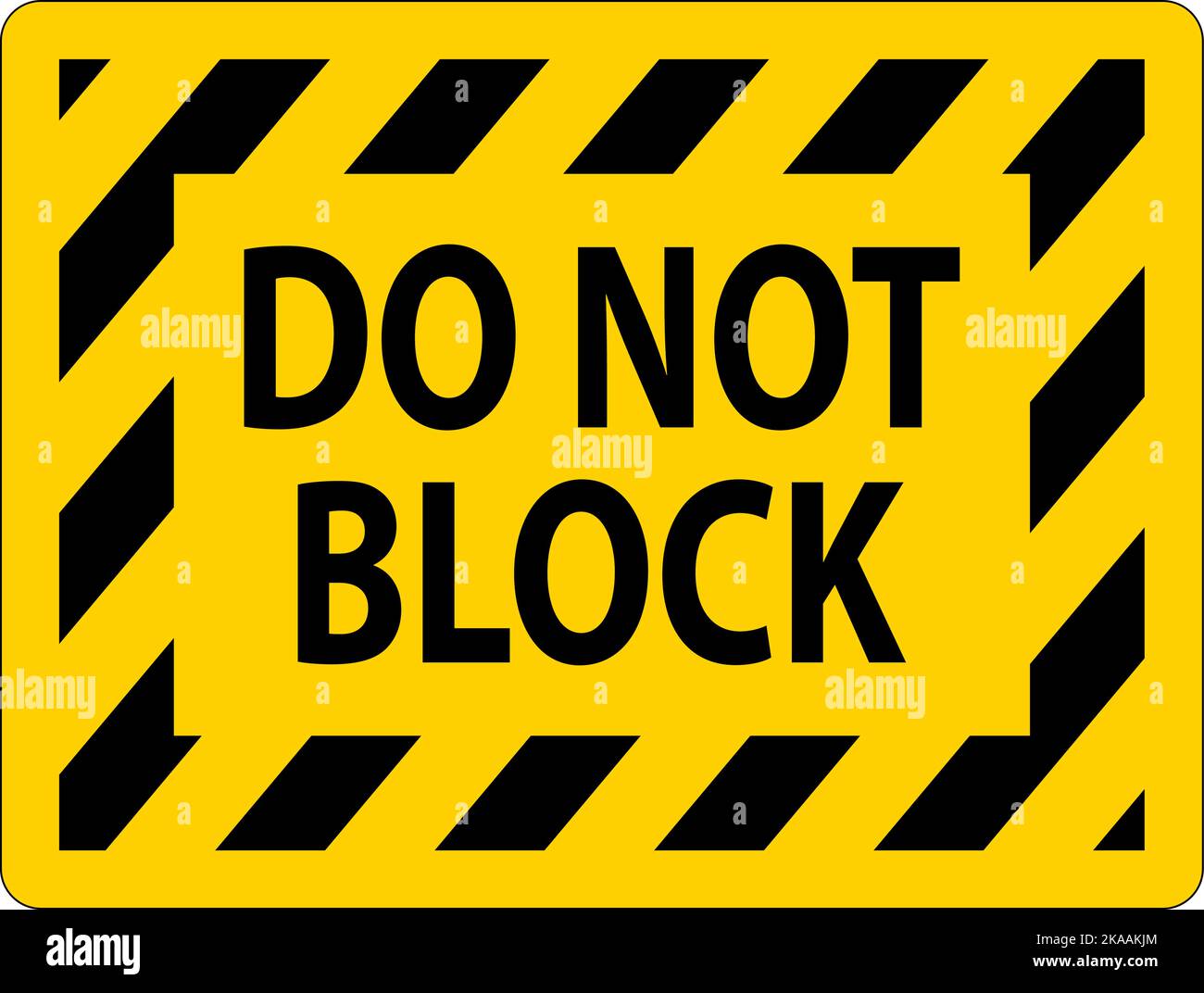 Do Not Block Floor Label Sign On White Background Stock Vector Image ...