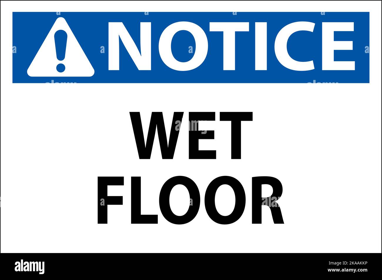 Notice Wet Floor Label Sign On White Background Stock Vector Image ...
