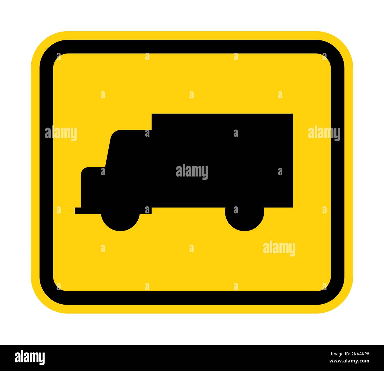 Truck Crossing Sign On White Background Stock Vector Image & Art - Alamy