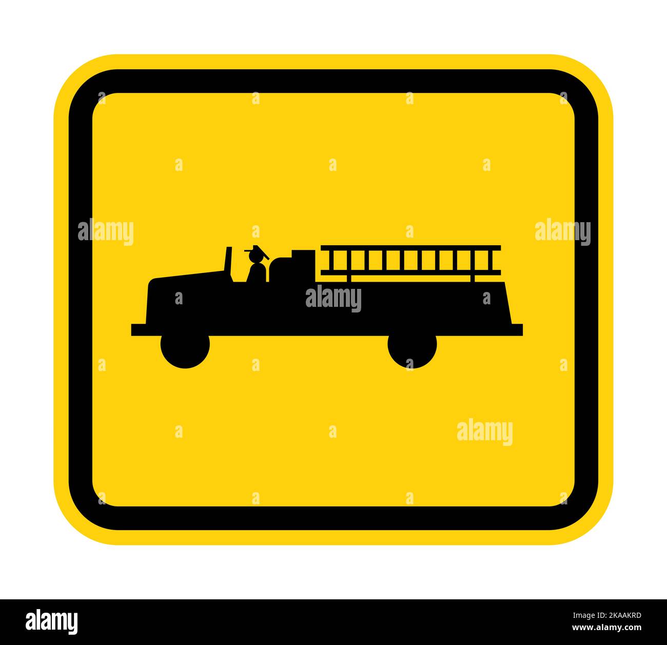 Emergency Vehicle Crossing Sign On White Background Stock Vector Image ...