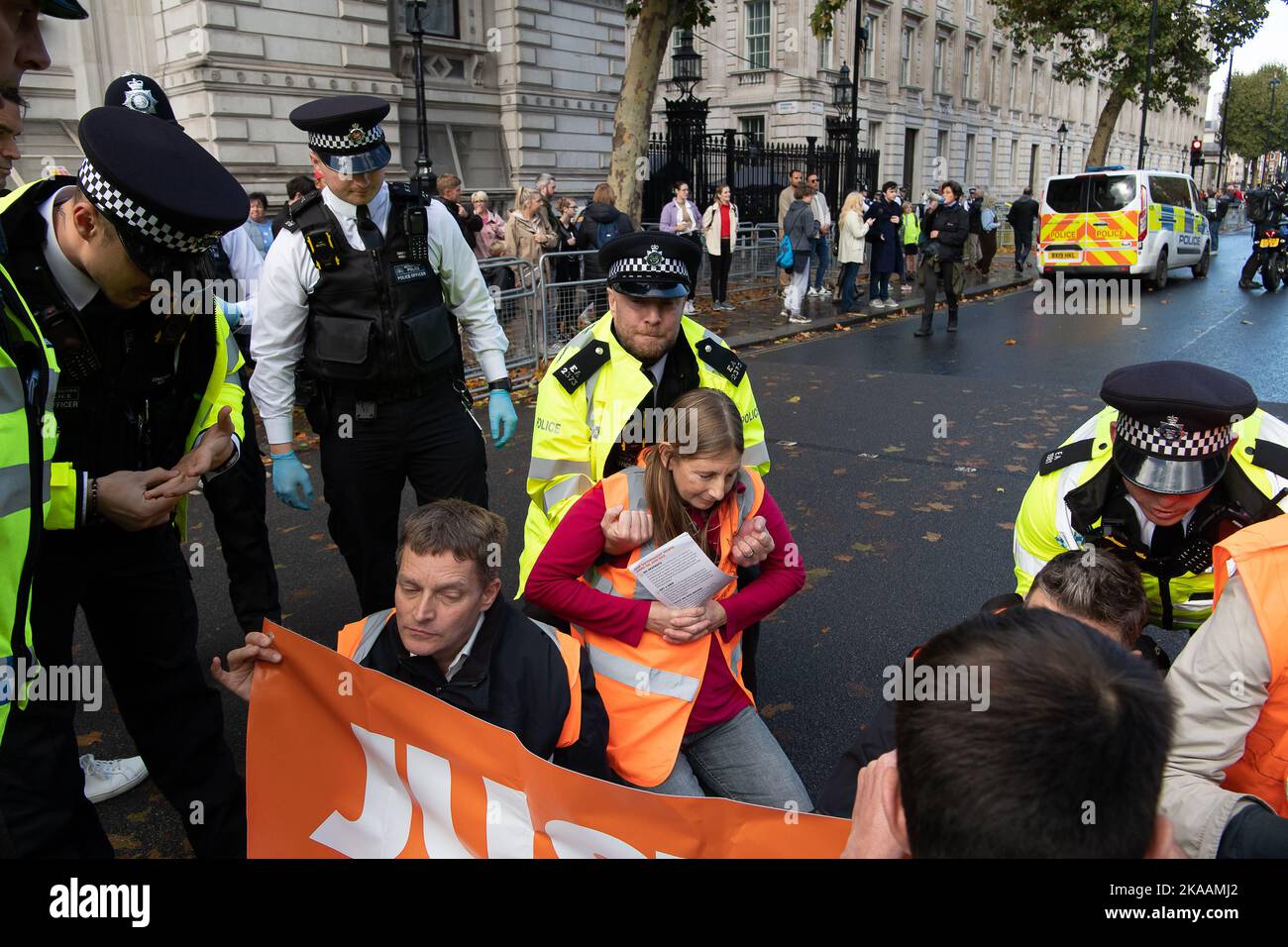 London, UK. 1st November, 2022. Just Stop Oil protesters tried to scale ...