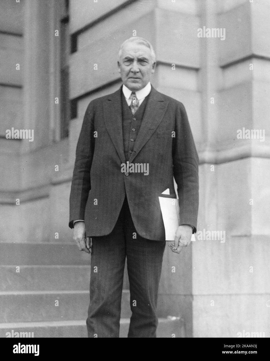 A portrait of US President Warren Harding in 1919 when he was 54 yrs ...