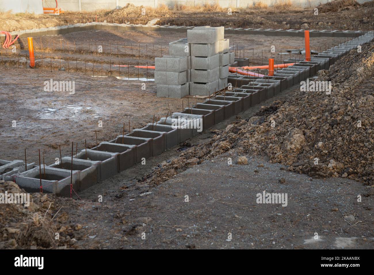 Install development pipe drainage system. Plastic pipes made by ...