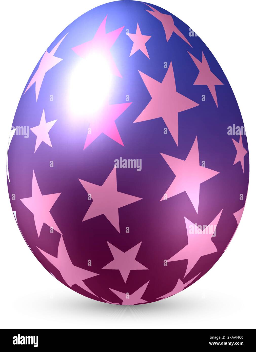 Easter Egg with Stars Artistic Texture - Standing Vertically on White ...