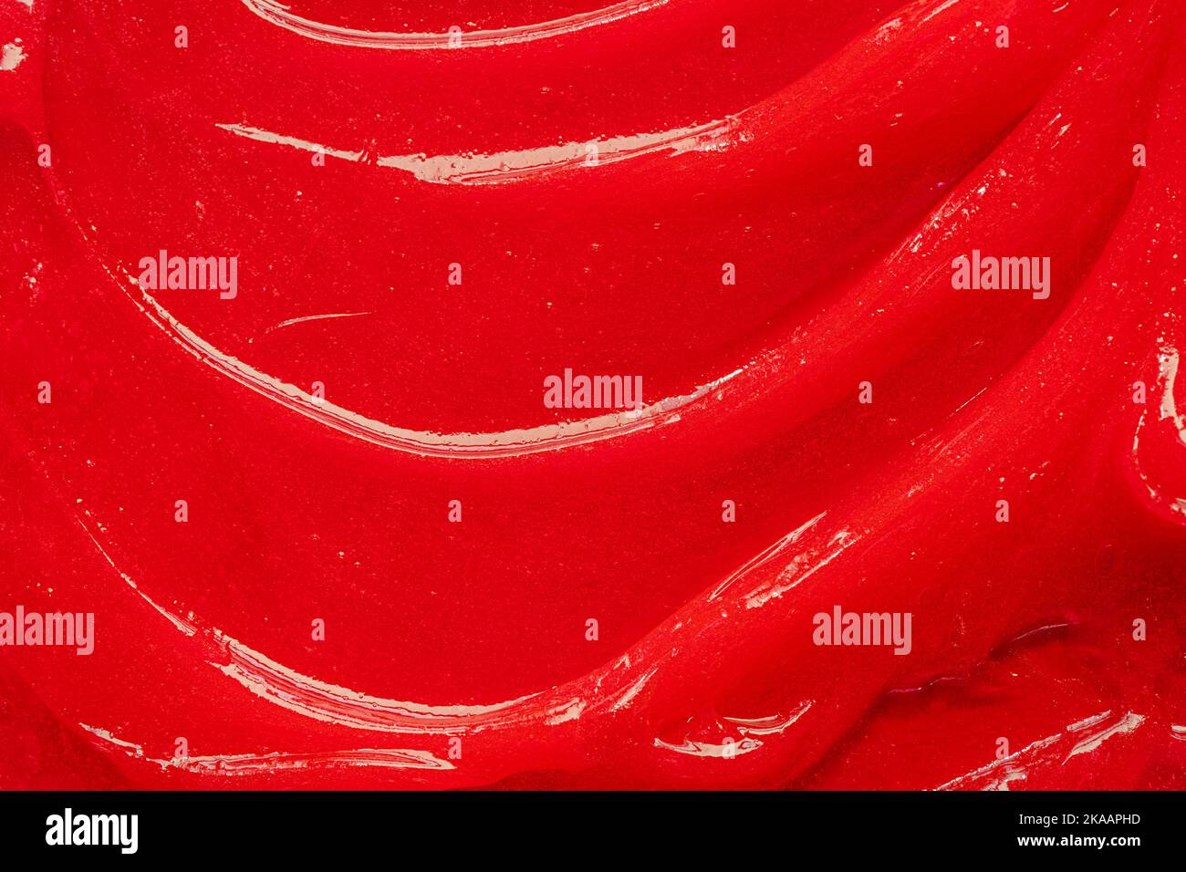 Red gel texture. Cosmetic clear liquid cream smudge. Skin care product ...