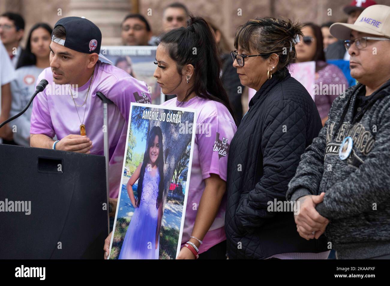 Amerie Jo Garza's father Angel Garza speaks as families of the 21 ...