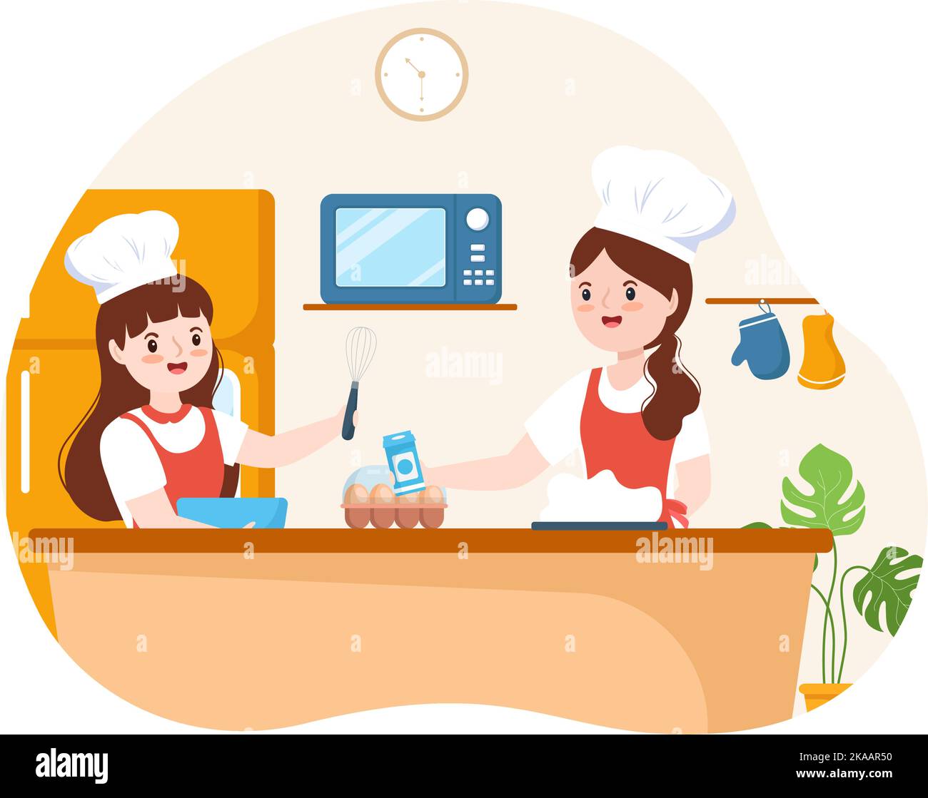 Cooking School With Kids and Teacher in a Class Learning to Learn Cooks ...