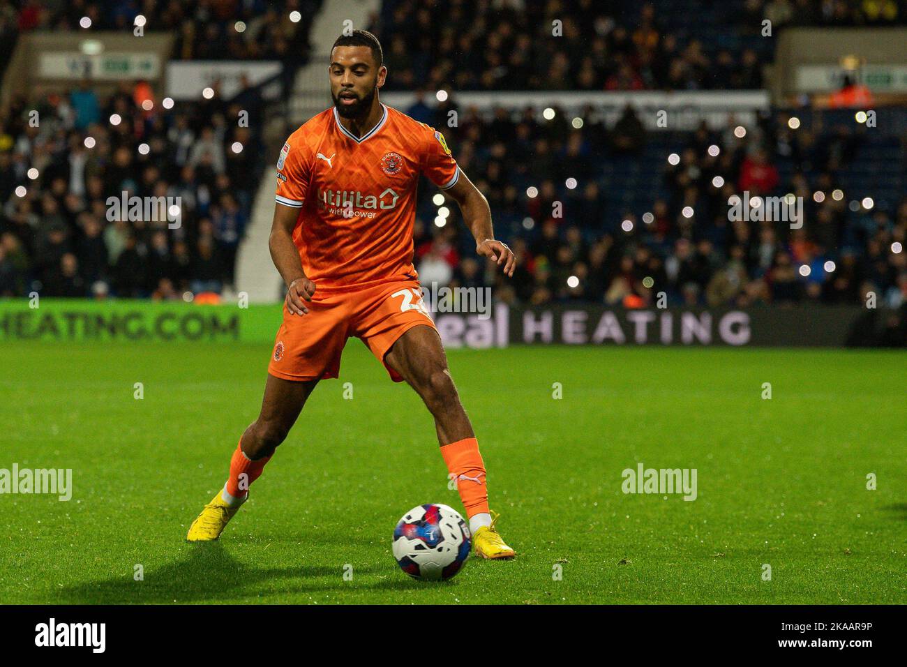 CJ Hamilton #22 of Blackpool in action during the Sky Bet Championship ...