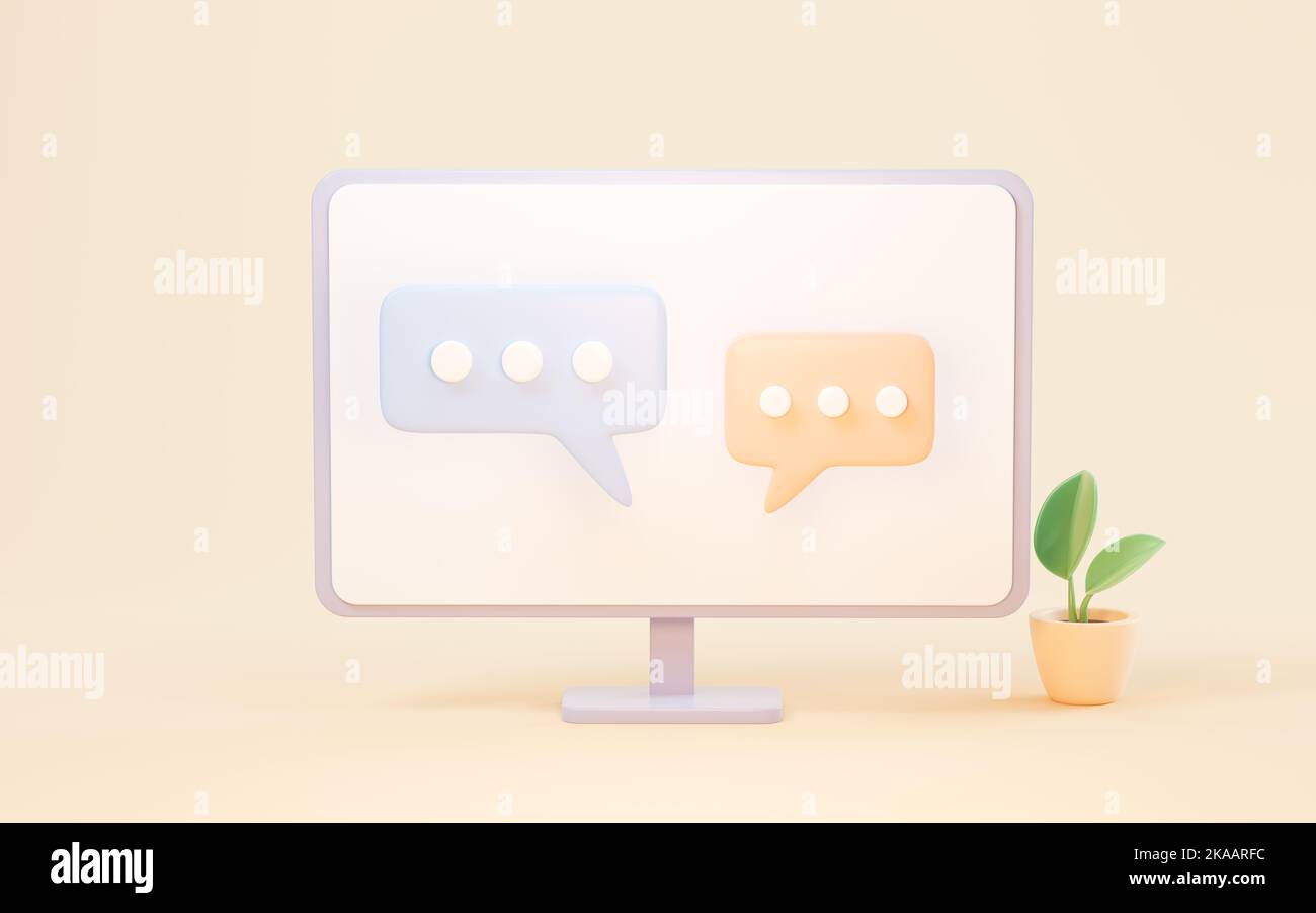 Chat bubble with cartoon style, 3d rendering. Digital drawing Stock ...