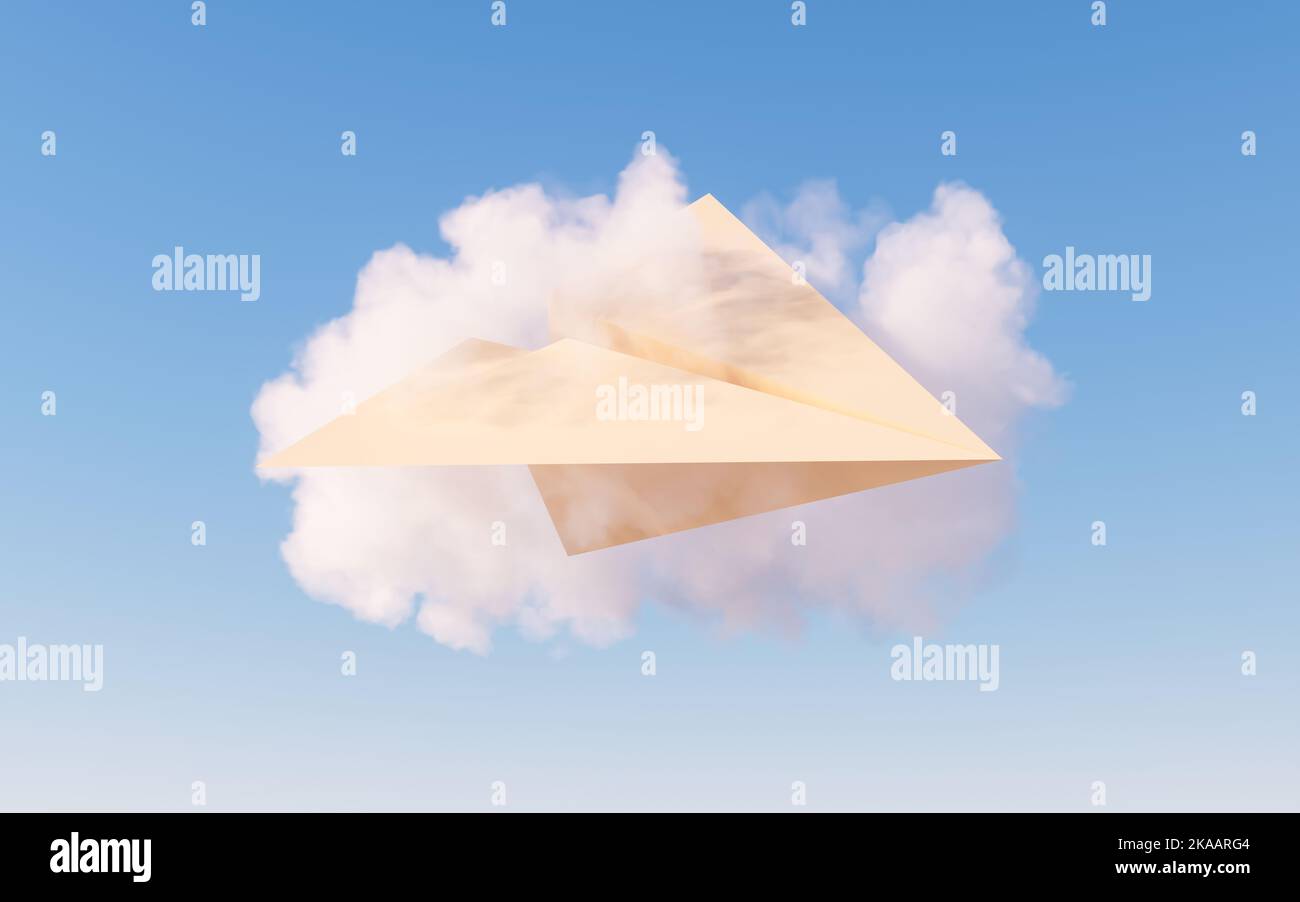 Cartoon illustration folded paper plane hi-res stock photography and ...