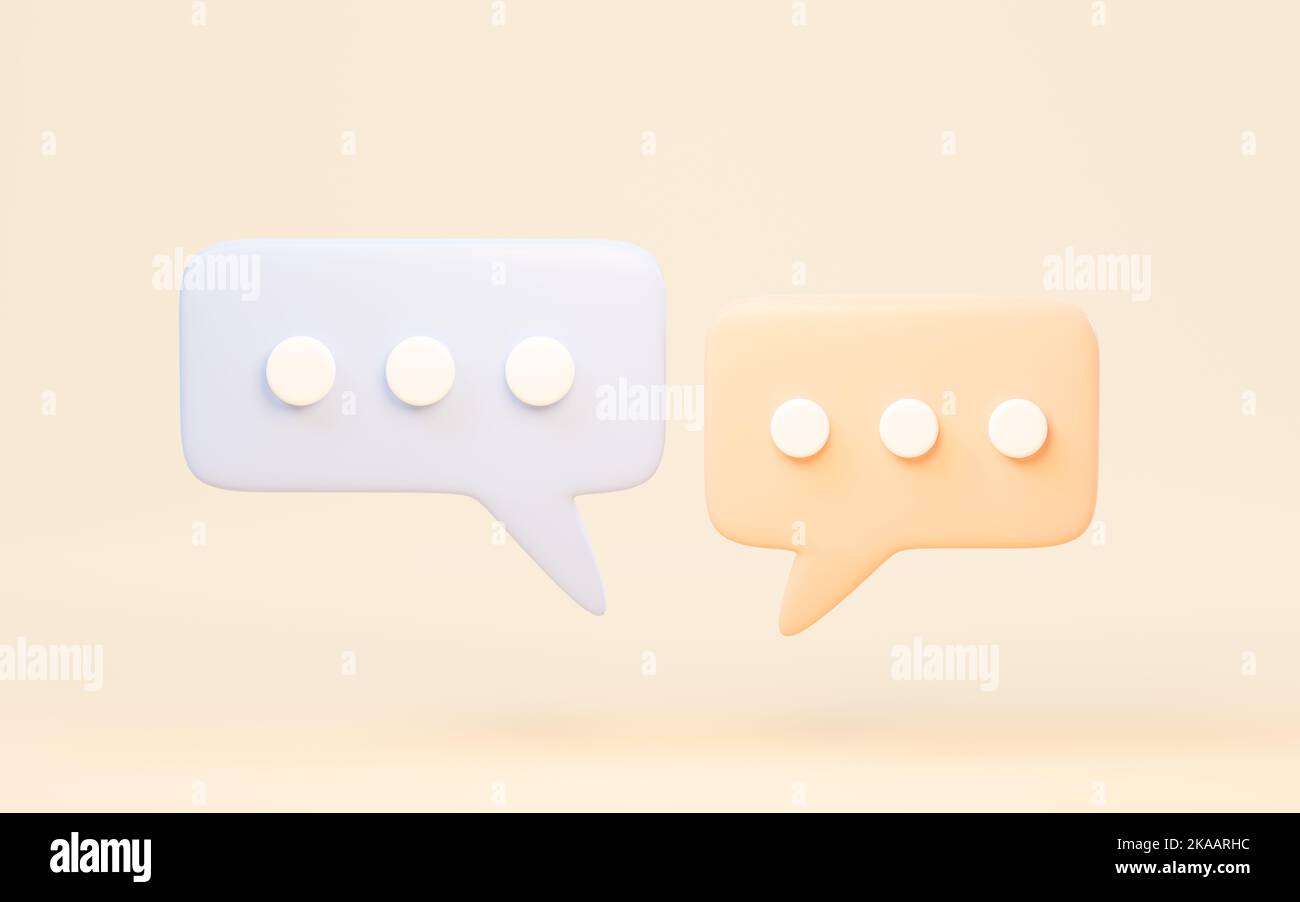 Chat bubble with cartoon style, 3d rendering. Digital drawing Stock ...