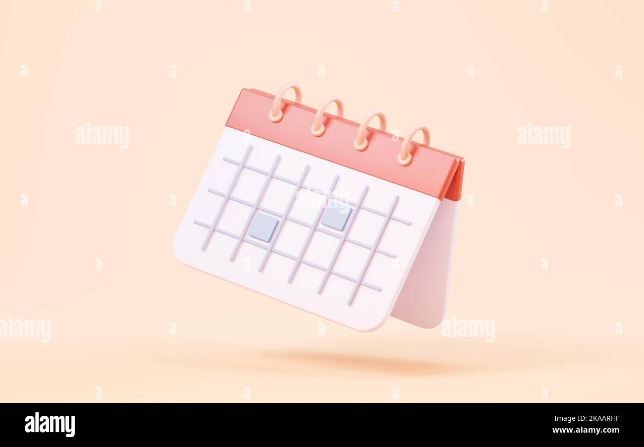 Cartoon style calendar, 3d rendering. Digital drawing Stock Photo - Alamy