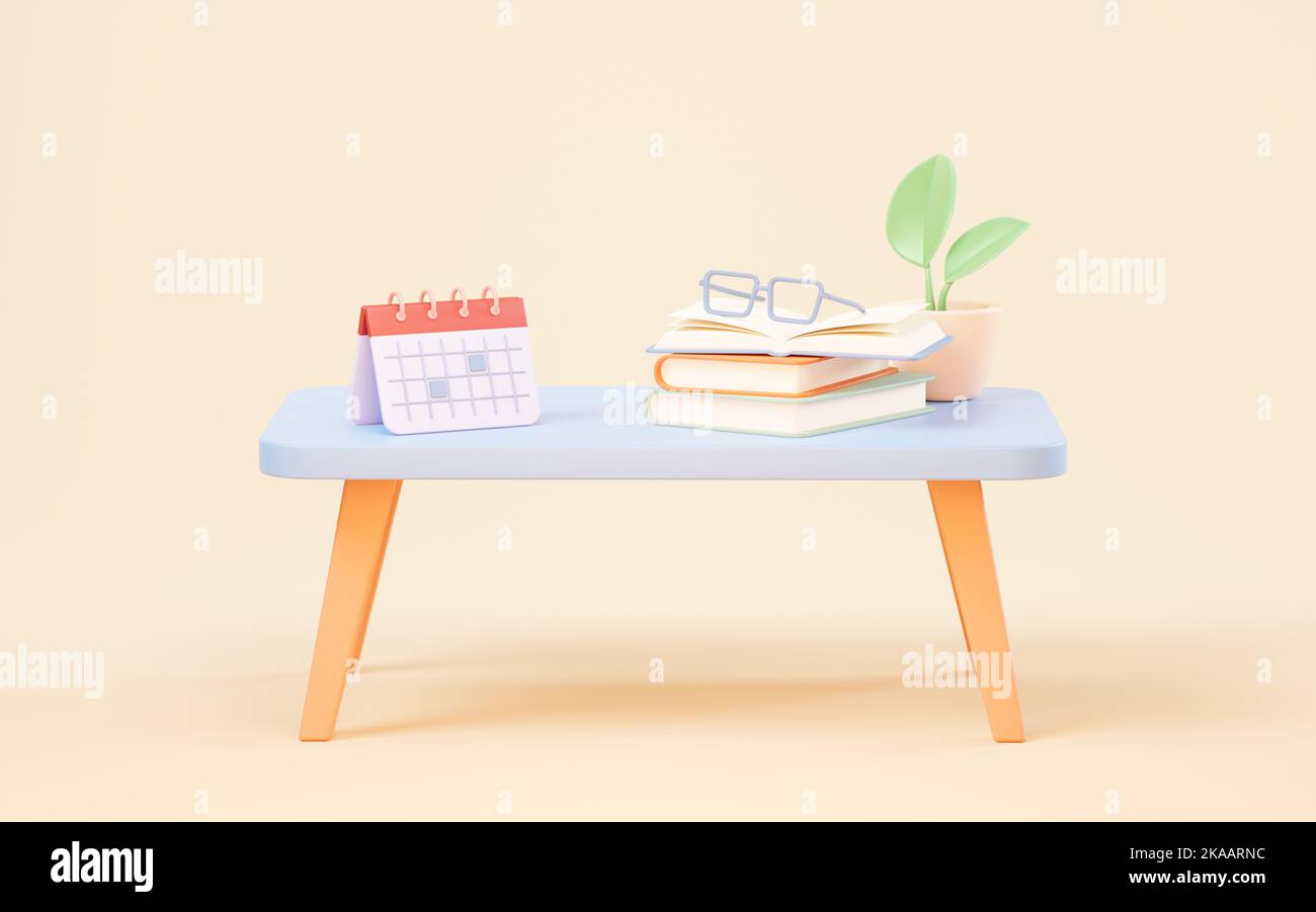 Cartoon style book, 3d rendering. Digital drawing Stock Photo - Alamy