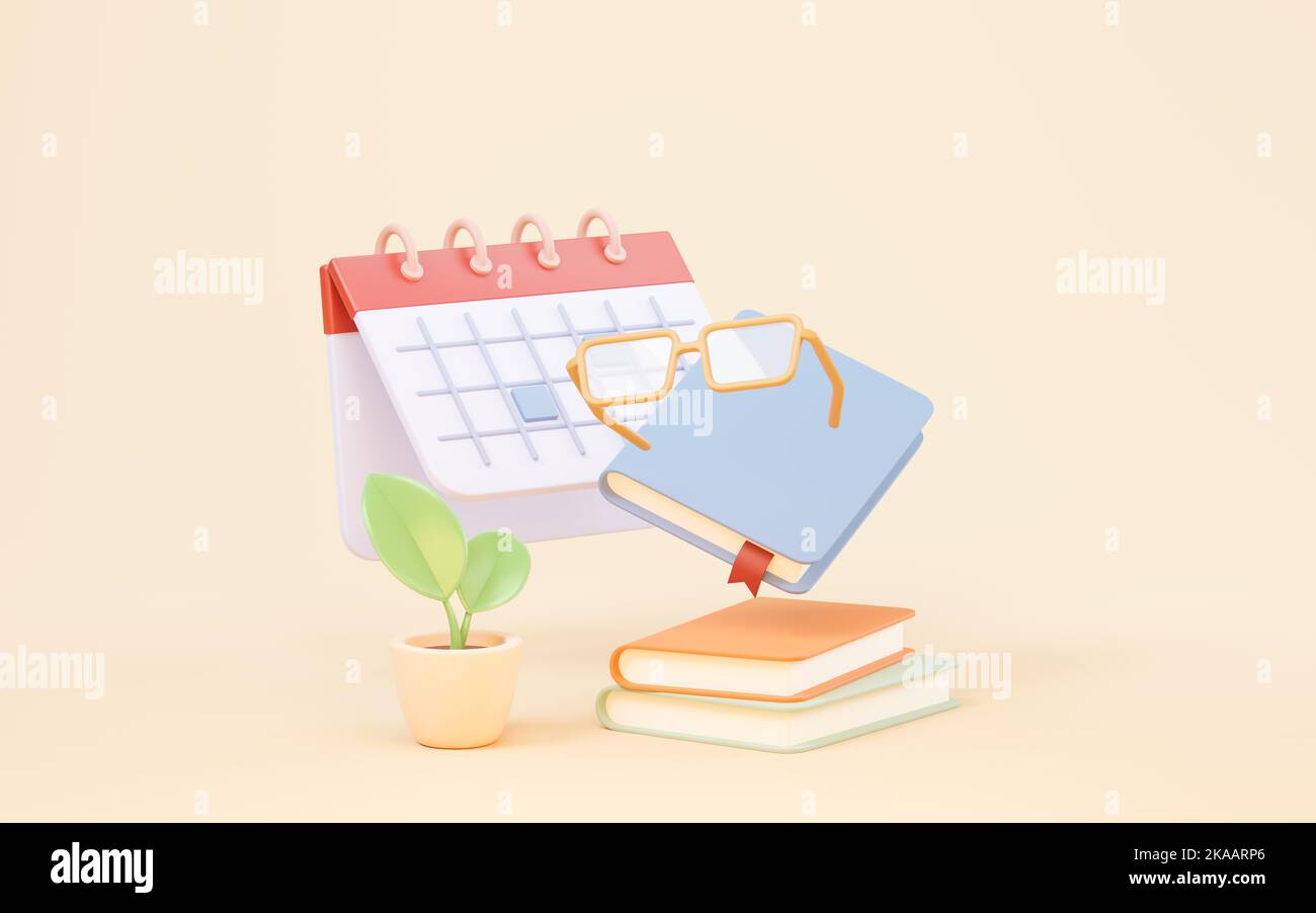 Cartoon style book, 3d rendering. Digital drawing Stock Photo - Alamy